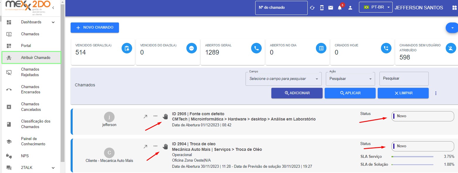 Atribuir Chamado